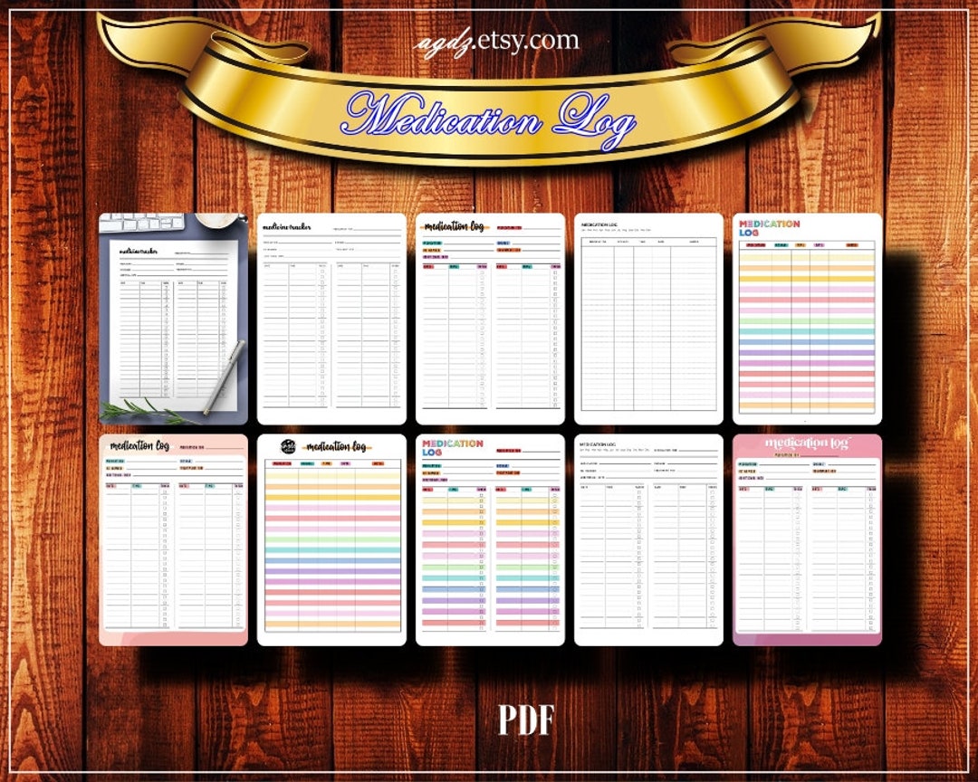 Printable Medication Log Bundle 9 Comprehensive Templates Easy-to-use ...