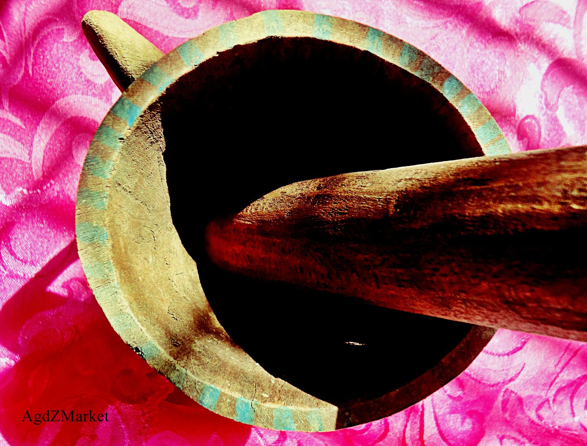 Vintage Moroccan Mortar and Pestle Set, Antique Wooden Kitchen Decor ...