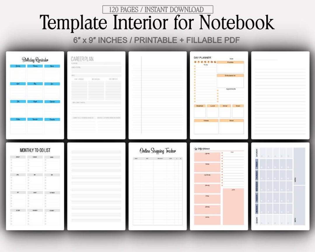 Customizable Notebook Template Design Your Own Notebook Interior ...
