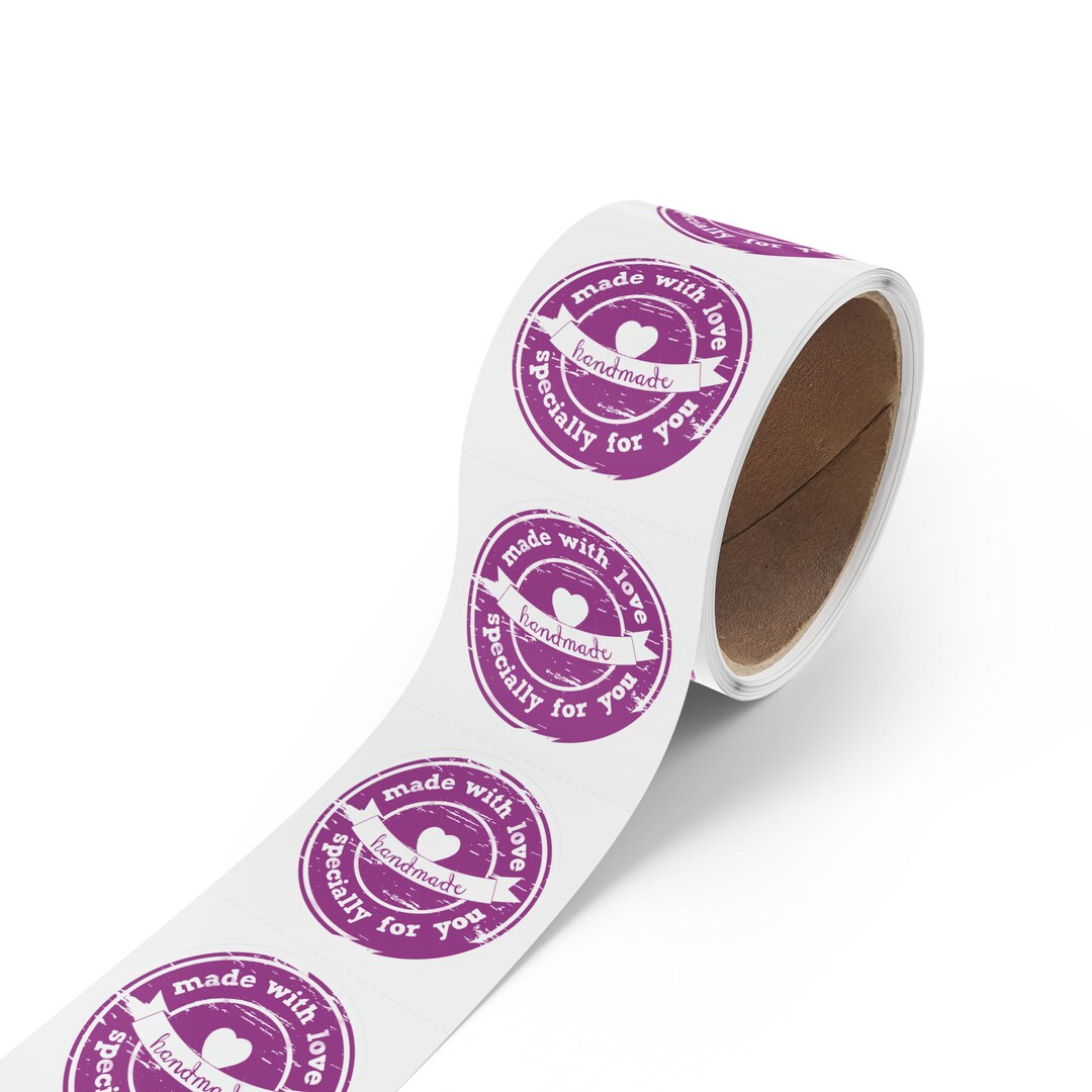 Round Sticker Label Rolls Handmade With Love - Etsy