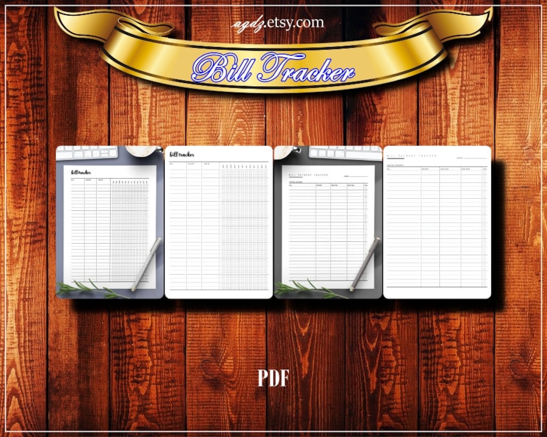 2 Pages Bullet Journal Bill Tracker Printable A4 Monthly Bill Organizer ...