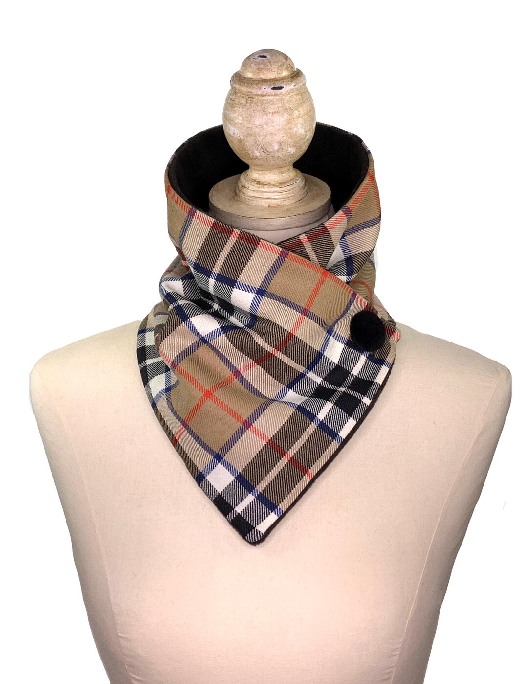 Thomson Tan Tartan Wrap Scarf - Neck Warmer - Etsy