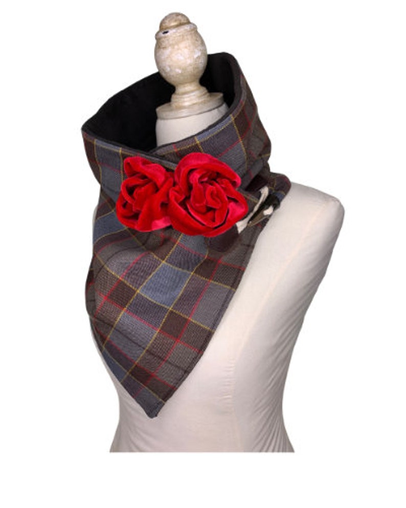 Velvet Rose Outlander Fraser Collar Tartan Scarf Neck Warmer - Etsy