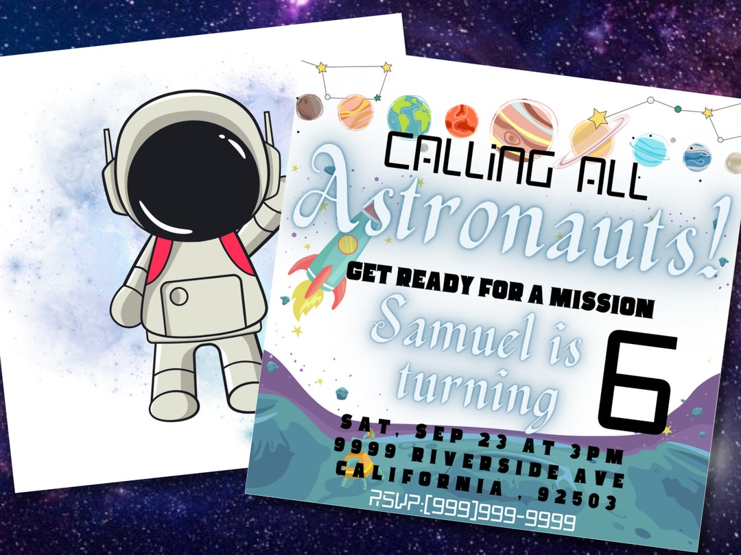 Space Astronaut Invitation (digital Invitation) - Etsy