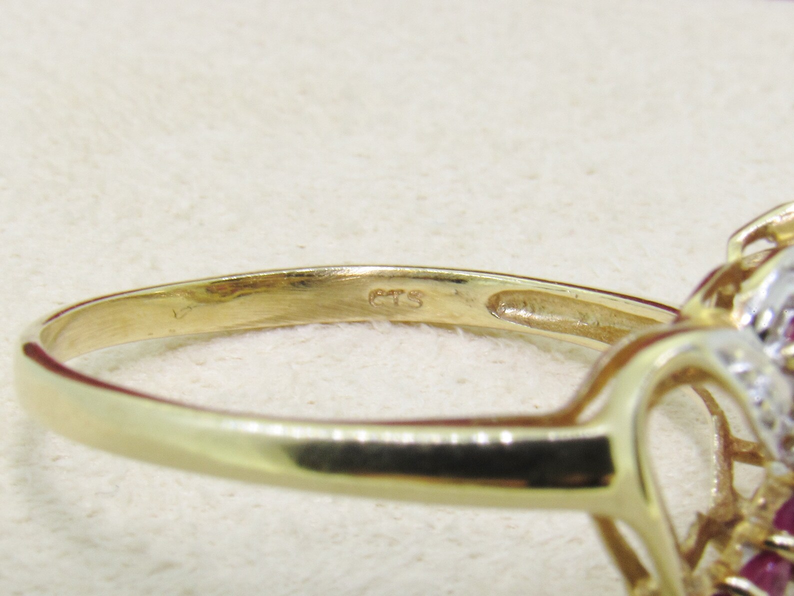 Vintage 10K Yellow Gold Double Heart Ruby & Diamond Ring - Etsy