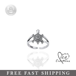 Cute Turtle Adjustable Toe Ring • Sea Turtle Tiny Toe Ring • Dainty ...