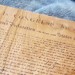Declaration of Independence Laser Engraved Cherry Wood Plaque - Etsy
