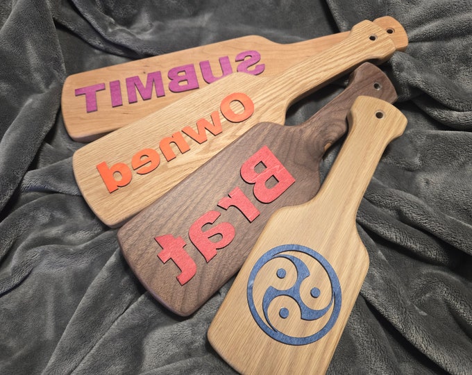 Custom Word Cut Out Birch Spanking Paddle Personalized Gift Box ...