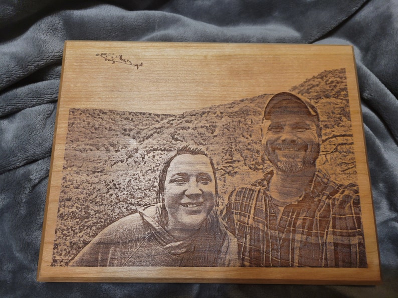 Laser Engraved Photo Cherry Wood Plaque - Etsy