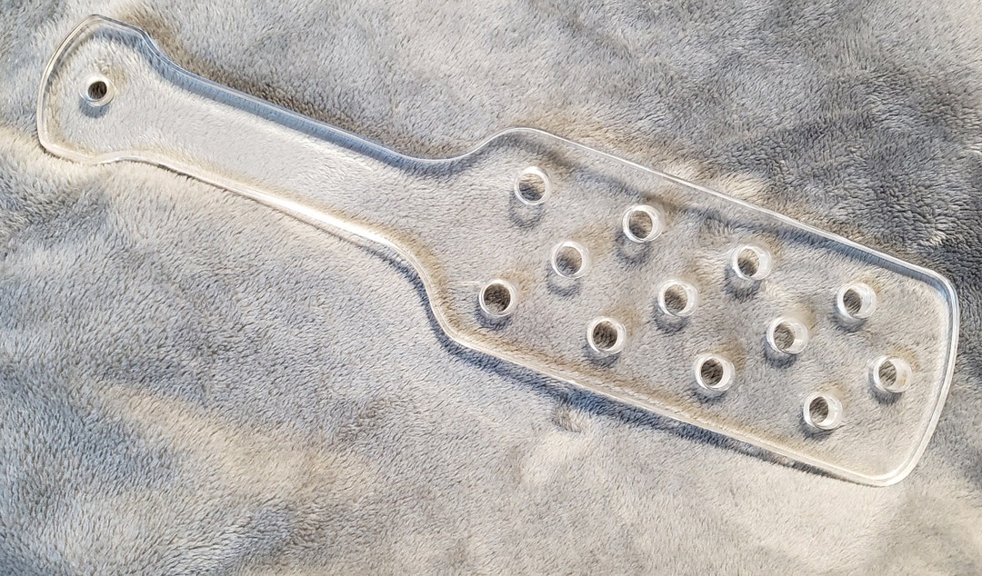 Clear Spanking Paddle With Holes 12