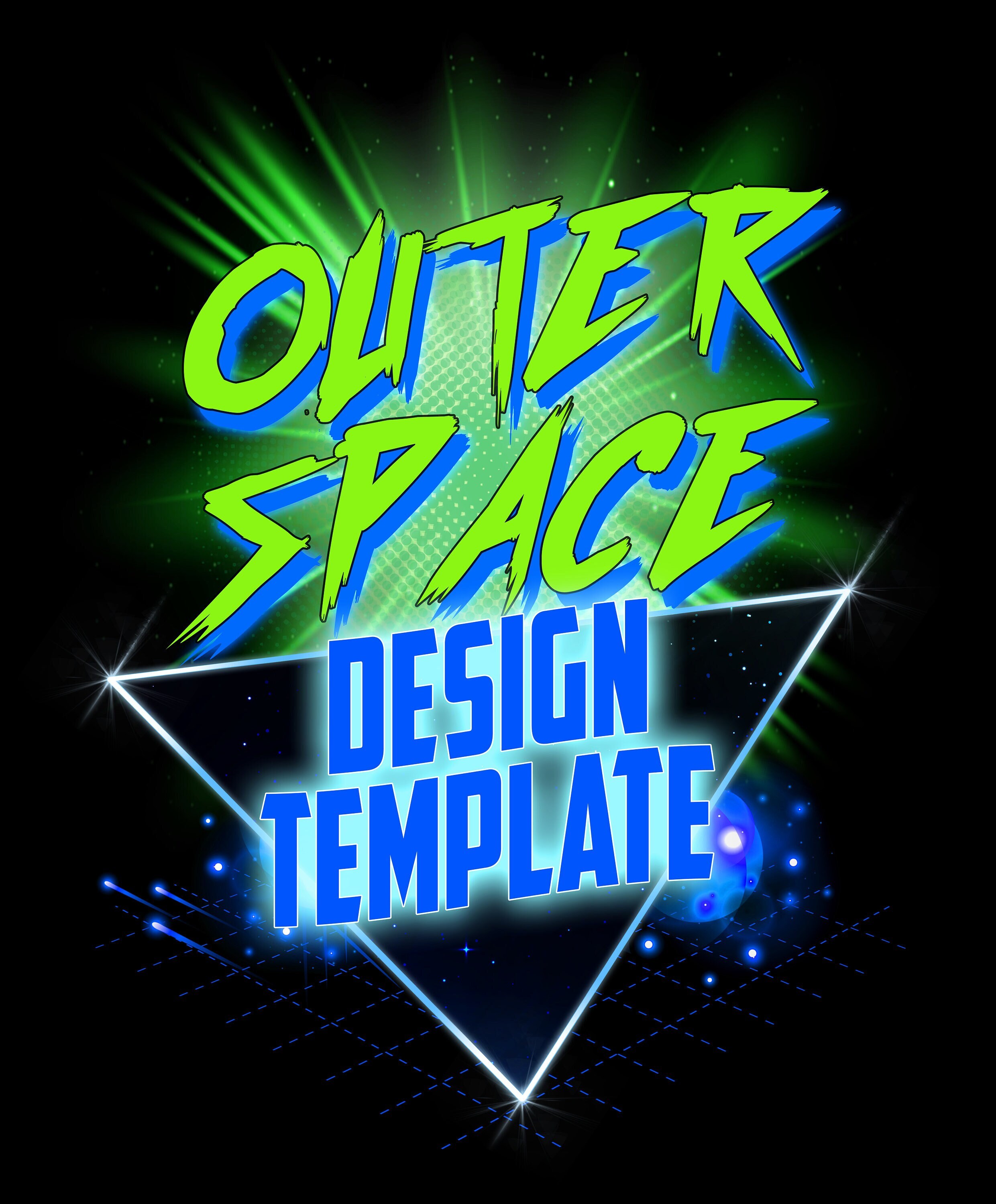 Large Outer Space Design Template PSD T-shirt Mug Cap Sublimation DTG ...