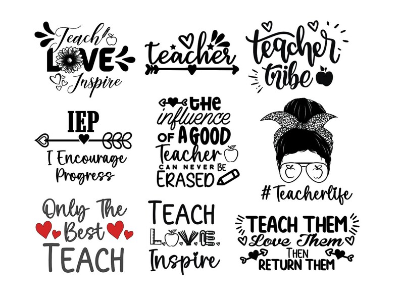 Teacher Bundle Svg Teacher Appreciation Svg Teacher Svg | Etsy