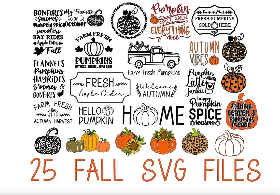 Fall Svg Bundle, Fall Svg, Hello Fall Svg, Pumpkin Svg, Autumn Svg ...