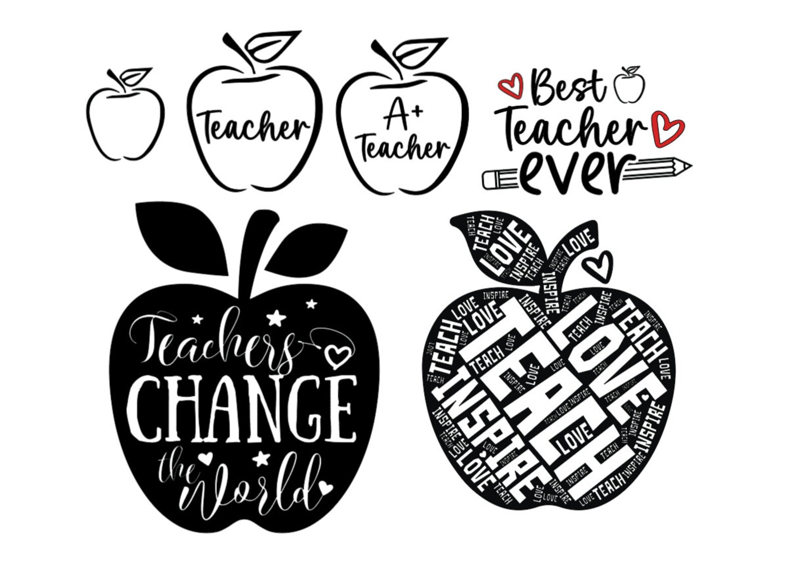 Teacher Bundle Svg Teacher Appreciation Svg Teacher Svg | Etsy
