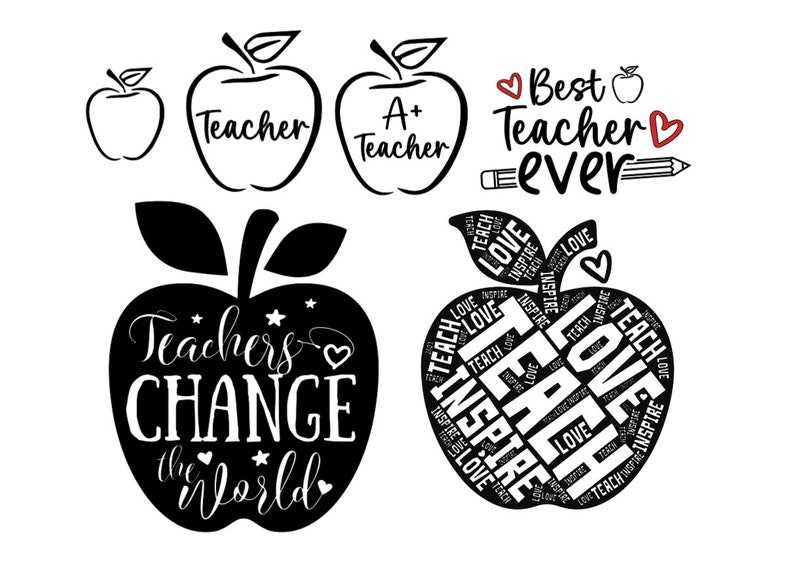 Teacher Bundle Svg Teacher Appreciation Svg Teacher Svg | Etsy
