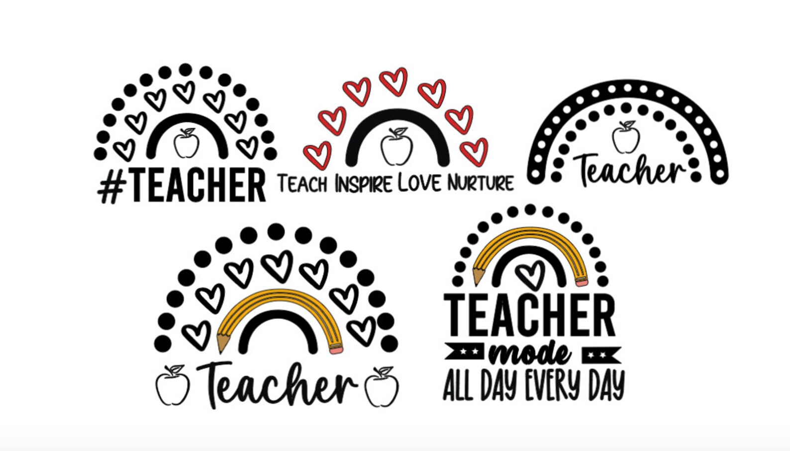 Teacher Bundle Svg Teacher Appreciation Svg Teacher Svg - Etsy