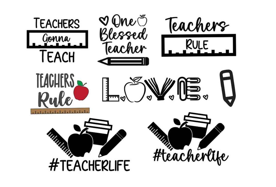Teacher Bundle Svg Teacher Appreciation Svg Teacher Svg | Etsy