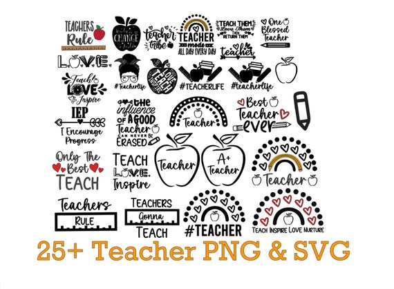Teacher Bundle Svg Teacher Appreciation Svg Teacher Svg | Etsy