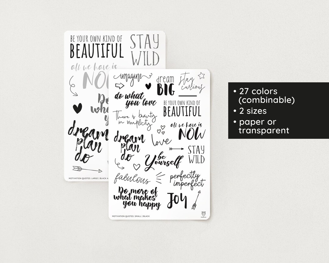 Motivation Quotes and Inspirational Sayings Stickers | 2 Sizes | 27 ...