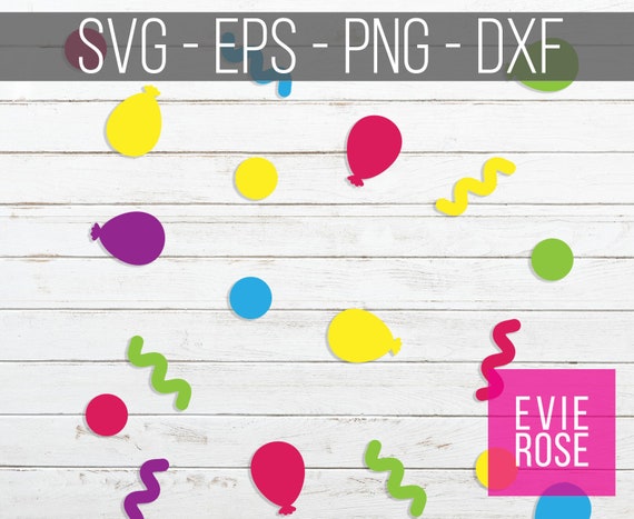Balloon Confetti File Set SVG EPS PNG and Dxf Cricut | Etsy