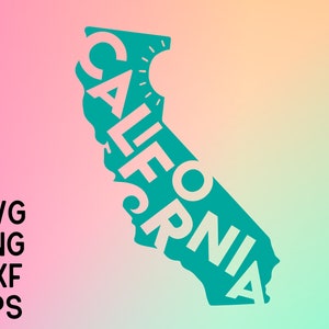 CALIFORNIA Word Art Cut File Set, SVG, PNG, Dxf, Eps, Clip Art and Cut ...