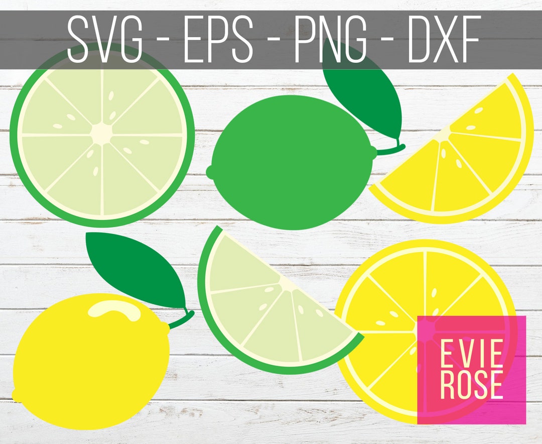 Lemon and Lime Layered Cut File Set - Citrus SVG DXF PNG and Eps ...