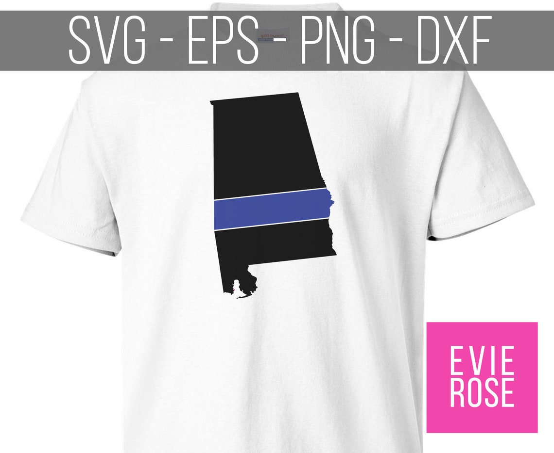 Alabama Thin Blue Line SVG, DXF, Eps, and Png Cut Files, Police Support ...