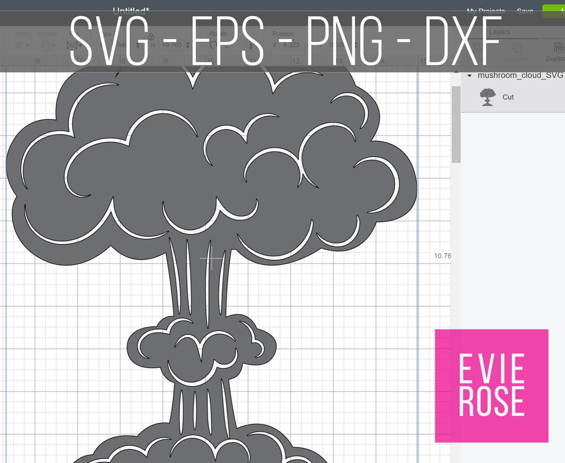 Mushroom Cloud Nuclear Bomb Explosion Vector Art SVG DXF | Etsy