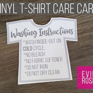 Printable Vinyl Tshirt Instructions - Letter Size - Four per Page ...