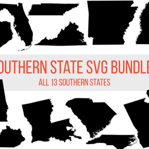 Southern State SVG Bundle for Cricut, Alabama, Arkansas, Florida ...