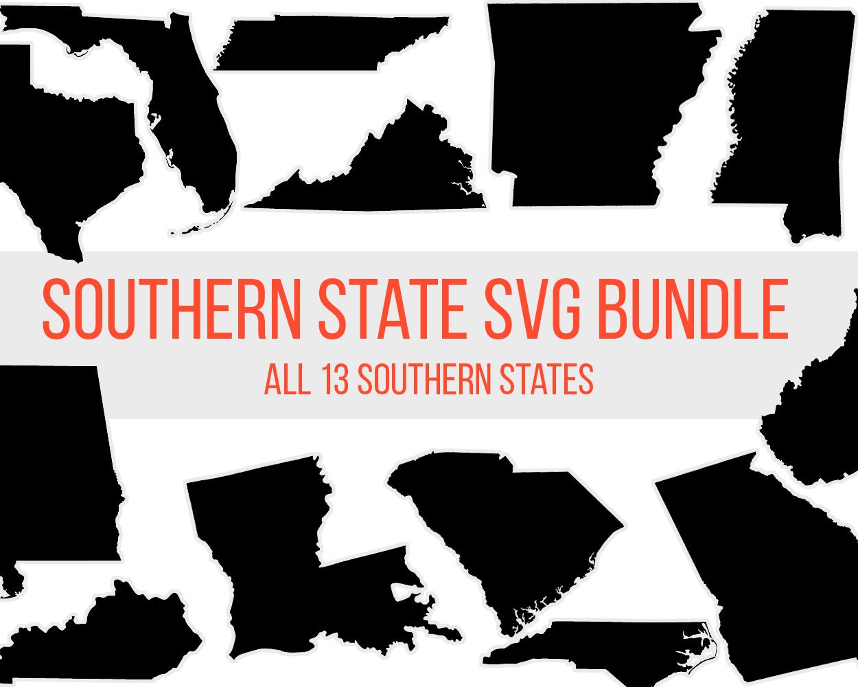 Southern State SVG Bundle for Cricut, Alabama, Arkansas, Florida ...