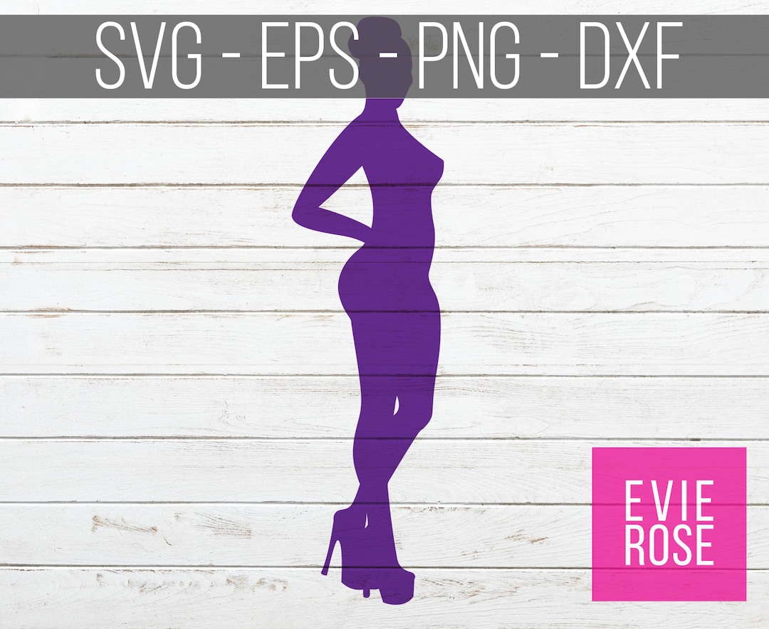 Pinup Girl Silhouette SVG File Set - Pretty Woman Pin up Style ...