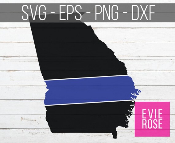 Georgia Thin Blue Line SVG DXF Eps and Png Cut Files | Etsy Singapore