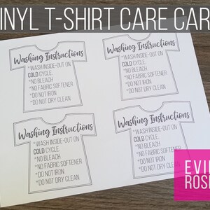 Printable Vinyl Tshirt Instructions - Letter Size - Four per Page ...