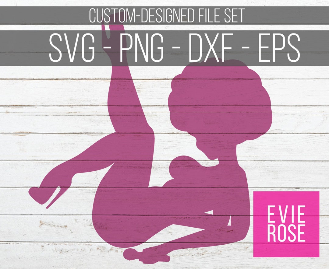 CUSTOM Pinup Girl Silhouette SVG File Set - Afro Woman Pin up Style ...