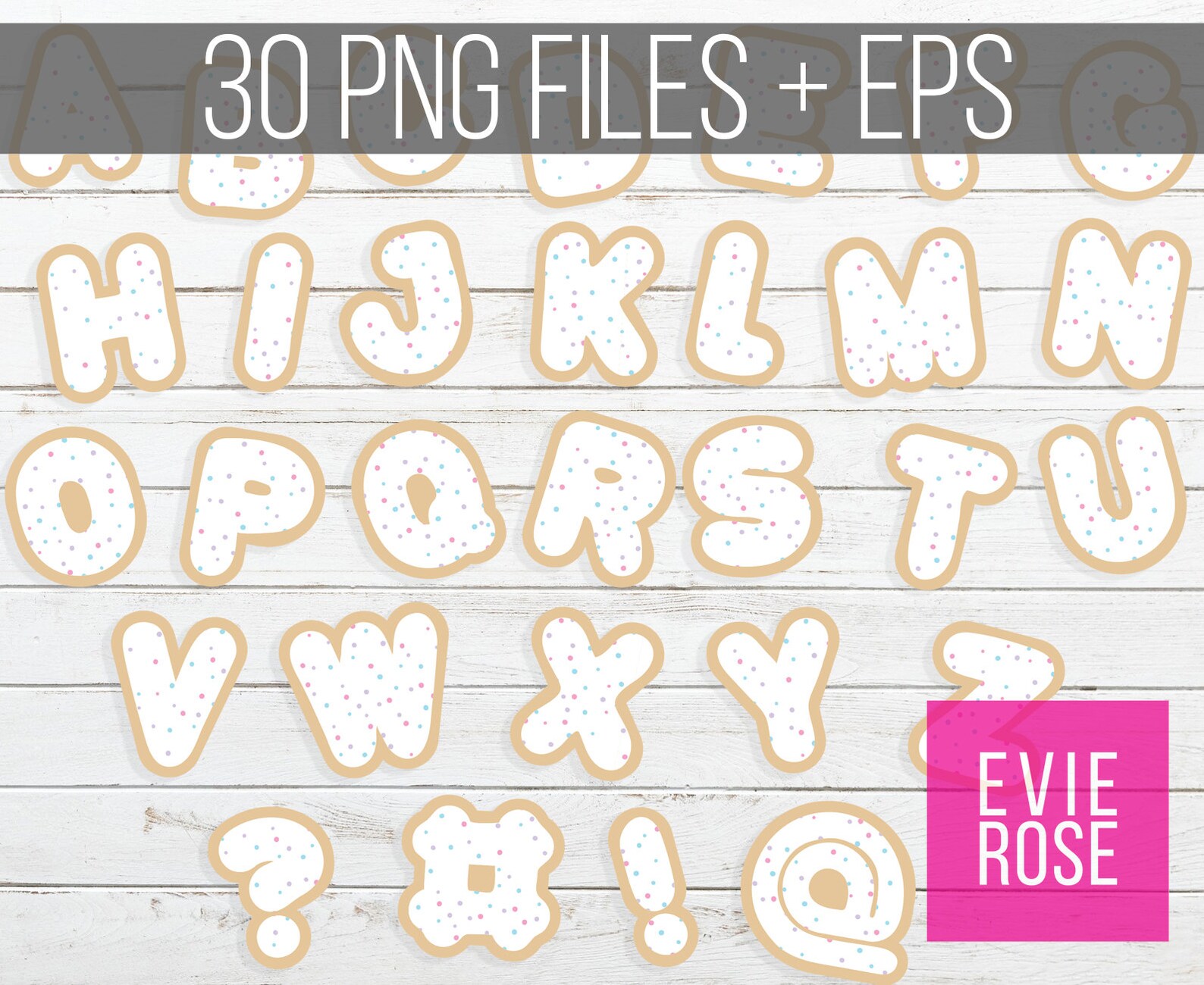 Frosted Sugar Cookie Letters - Sprinkles Cookie Letters Clipart ...