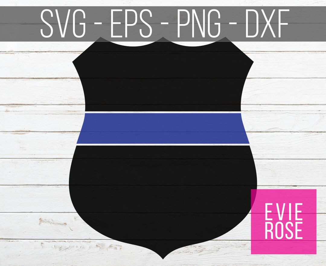 Thin Blue Line Shield SVG File Set - Thin Red Line Shield - Police ...