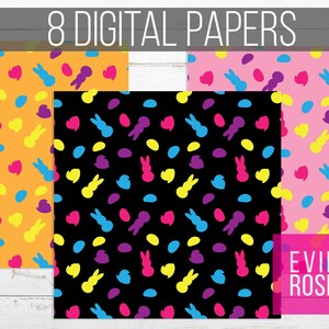 Easter Candy Confetti Digital Papers - Eight Colors! - Bunnies, Chicks ...