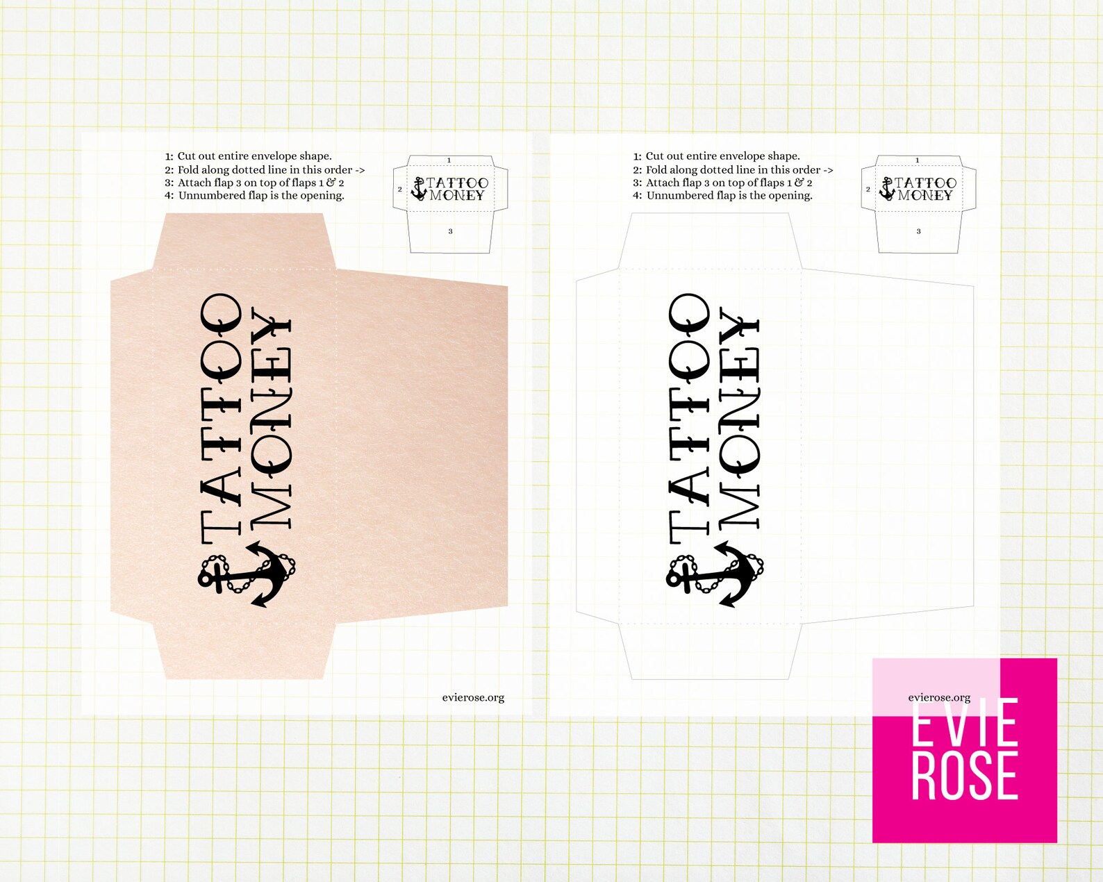 PRINTABLE Tattoo Money Envelope - Print, Cut, and Glue Gift Card ...