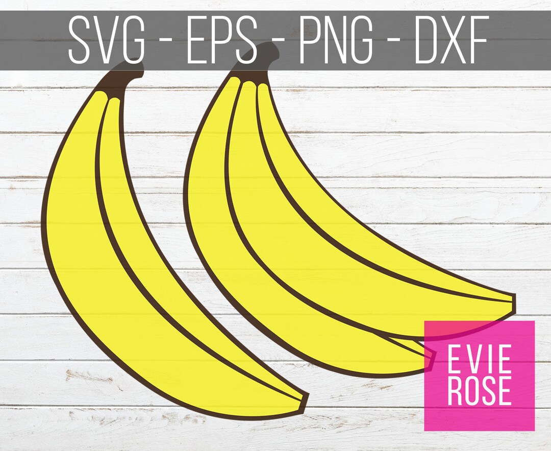Banana Layered Cut File - Single Banana and Banana Bunch SVG DXF PNG ...
