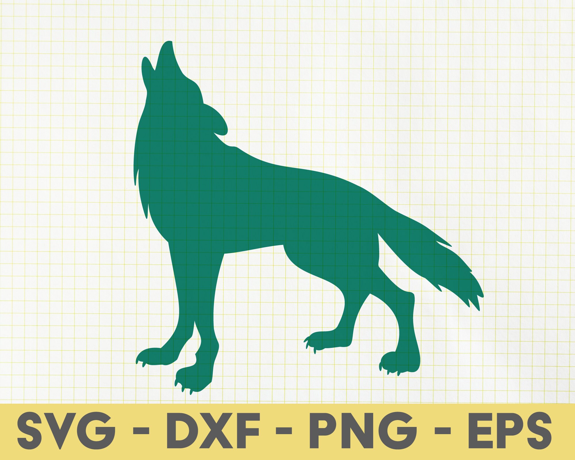 Wolf Howling Silhouette Cut File Set Wild Howling at the | Etsy