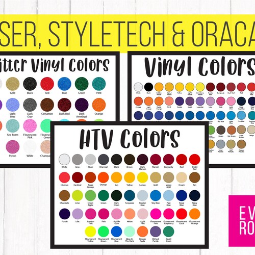 Siser Easyweed Plain Color Chart Custom Color Chart Vinyl - Etsy
