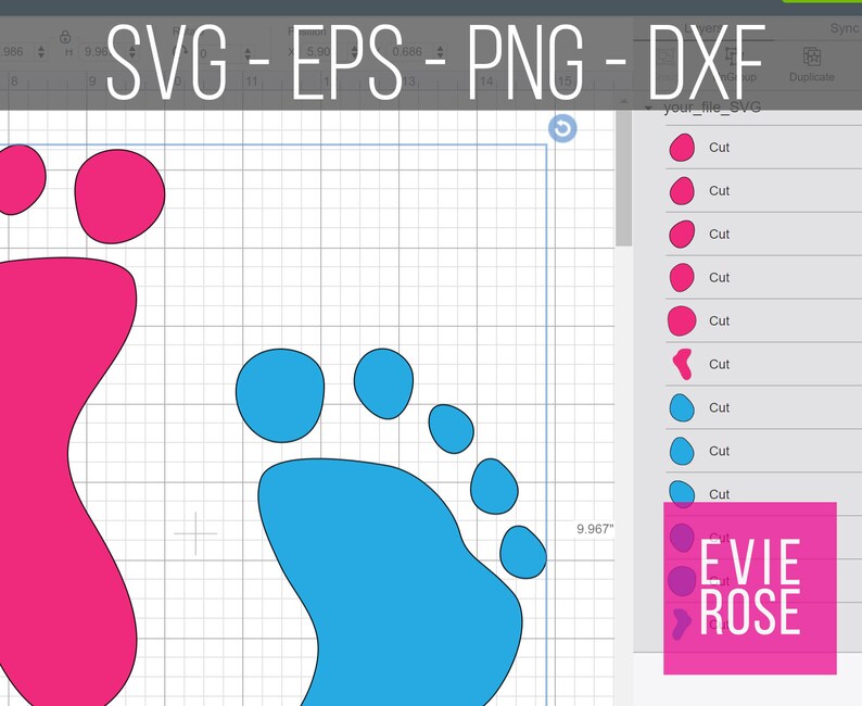 Newborn Baby Feet SVG EPS PNG and Dxf Files Baby Cutting - Etsy