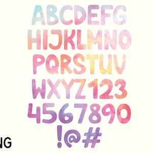 Pastel Tie Dye Letters for Sublimation or Printable Craft, Alphabet for ...