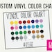 CUSTOM Color Chart Graphic for Your Etsy Shop Shaped Color Chart ...