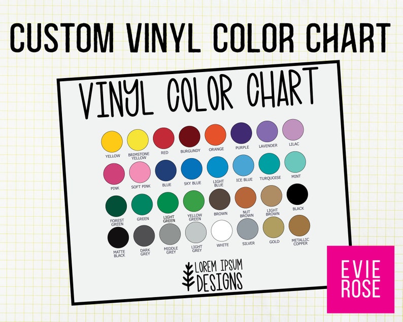 CUSTOM Color Chart Graphic for Your Etsy Shop - Shaped Color Chart ...