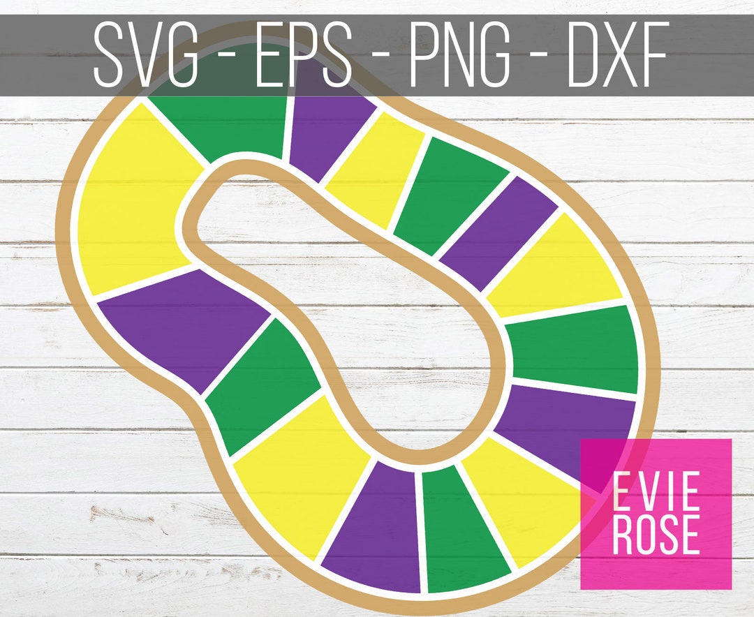 King Cake SVG File Set - SVG, EPS, Png and Dxf - Layered Mardi Gras ...