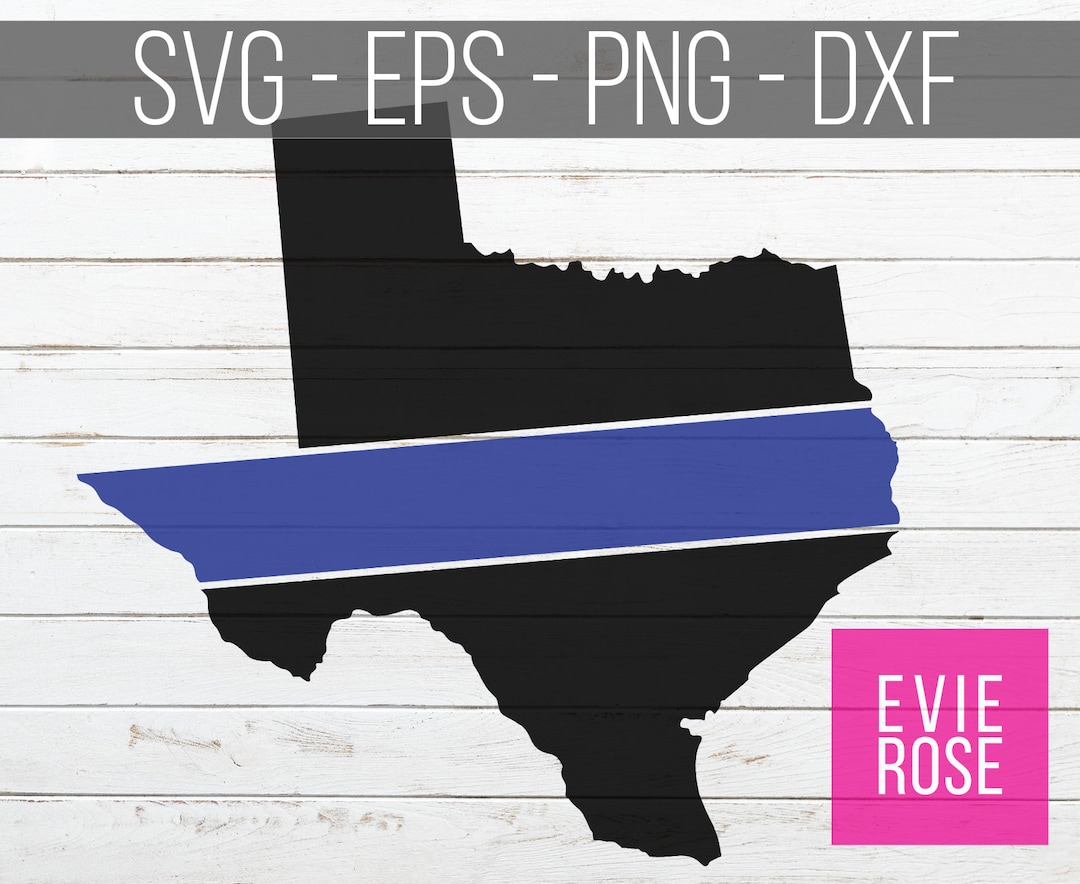 Texas Thin Blue Line SVG, DXF, Eps, and Png Cut Files, Police Support ...