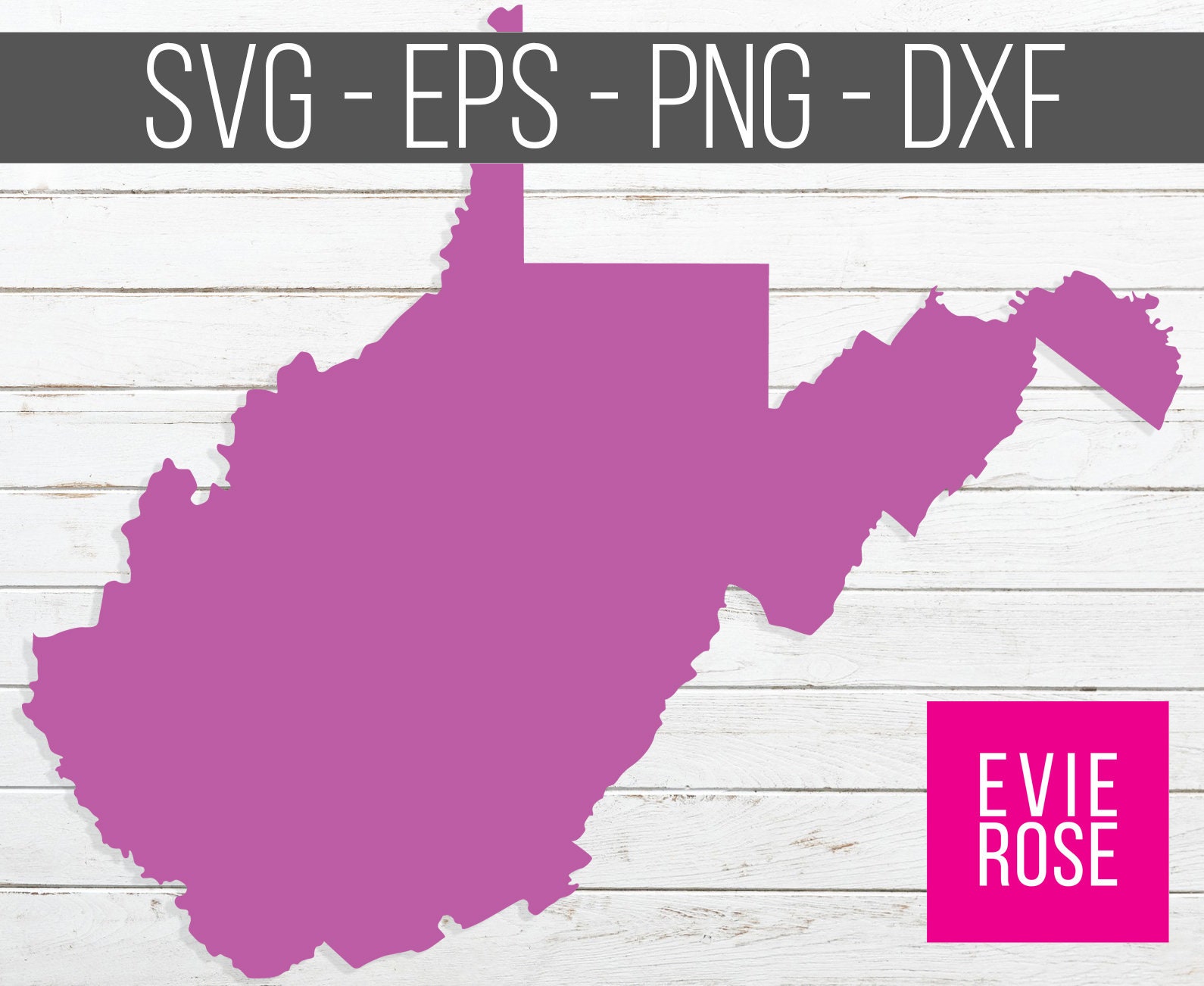 West Virginia State Outline (svg, Dxf, Eps, Png) Cut Files (digital ...