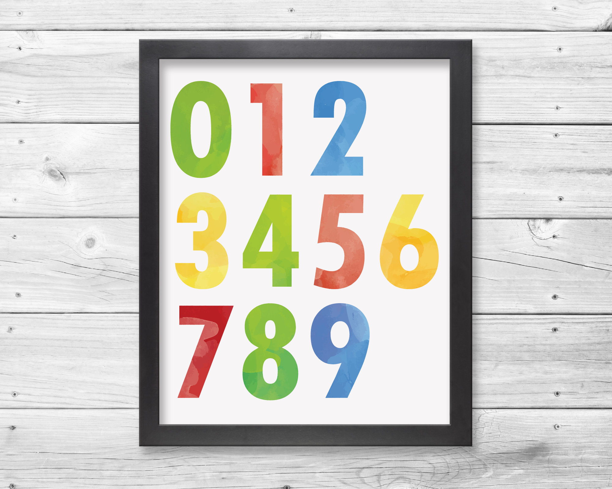 Numbers Printable Wall Art, Kids Room, Nursery, DIY Decor, Watercolor ...